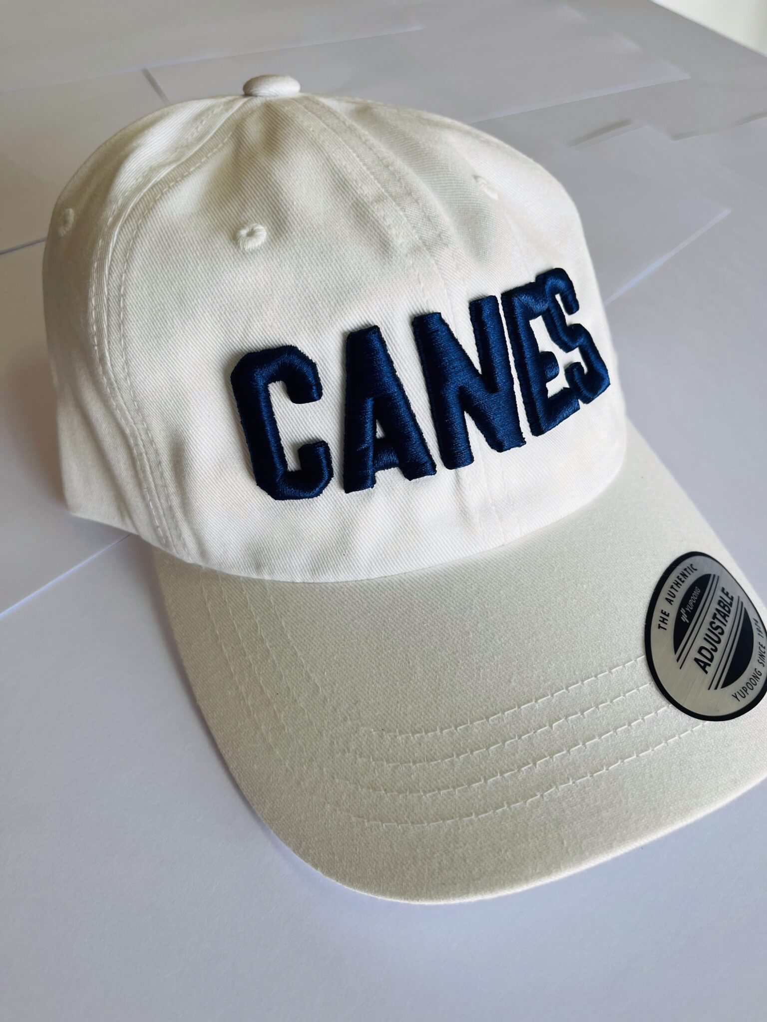 Merch - Canes Cap White (Navy Canes) - Dubai Hurricanes